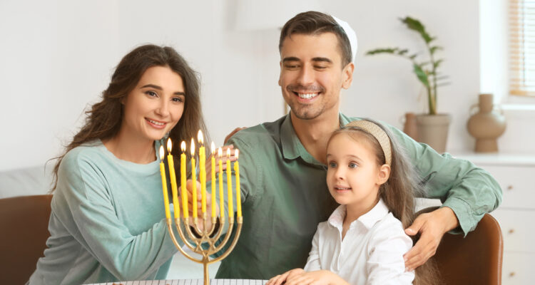 Jews Celebrating Hanukkah